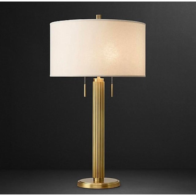 Restoration Hardware Davenport Modern Table Lamp in Brass | Chairish