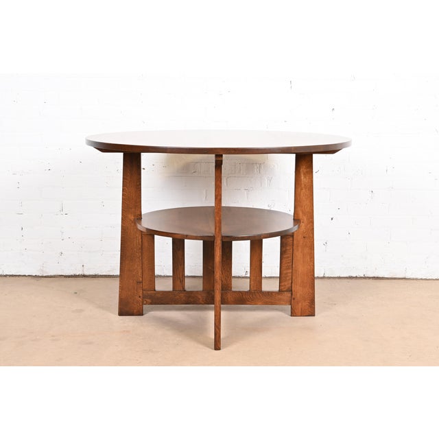 Limbert Style Antique Mission Oak Arts & Crafts Two-Tier Center Table ...