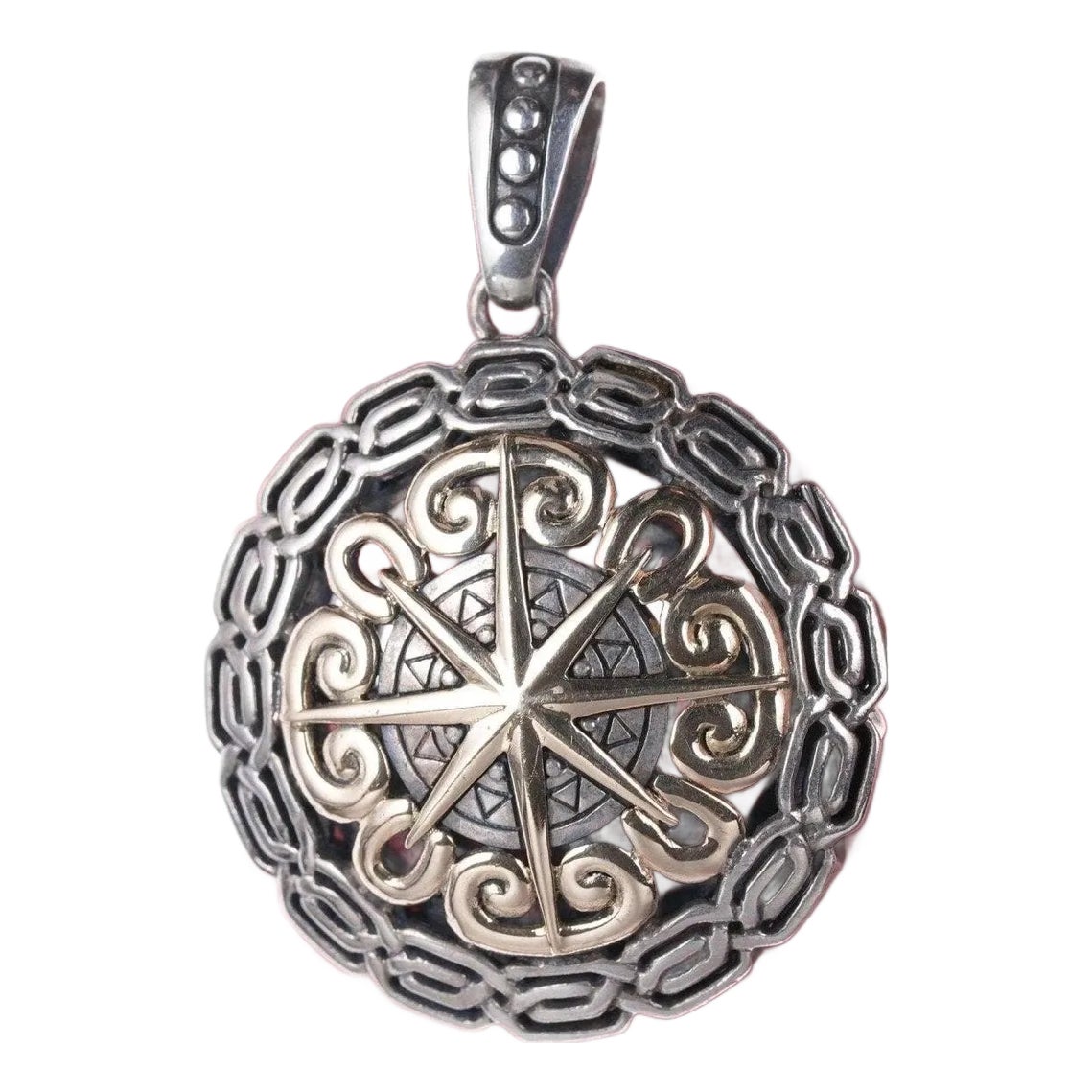 Keith Jack 10k/Sterling Celtic Compass pendant | Chairish