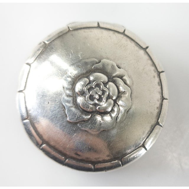 Mid 20th Century Danish Sterling Silver Pill Box by Georg Jensen | Chairish