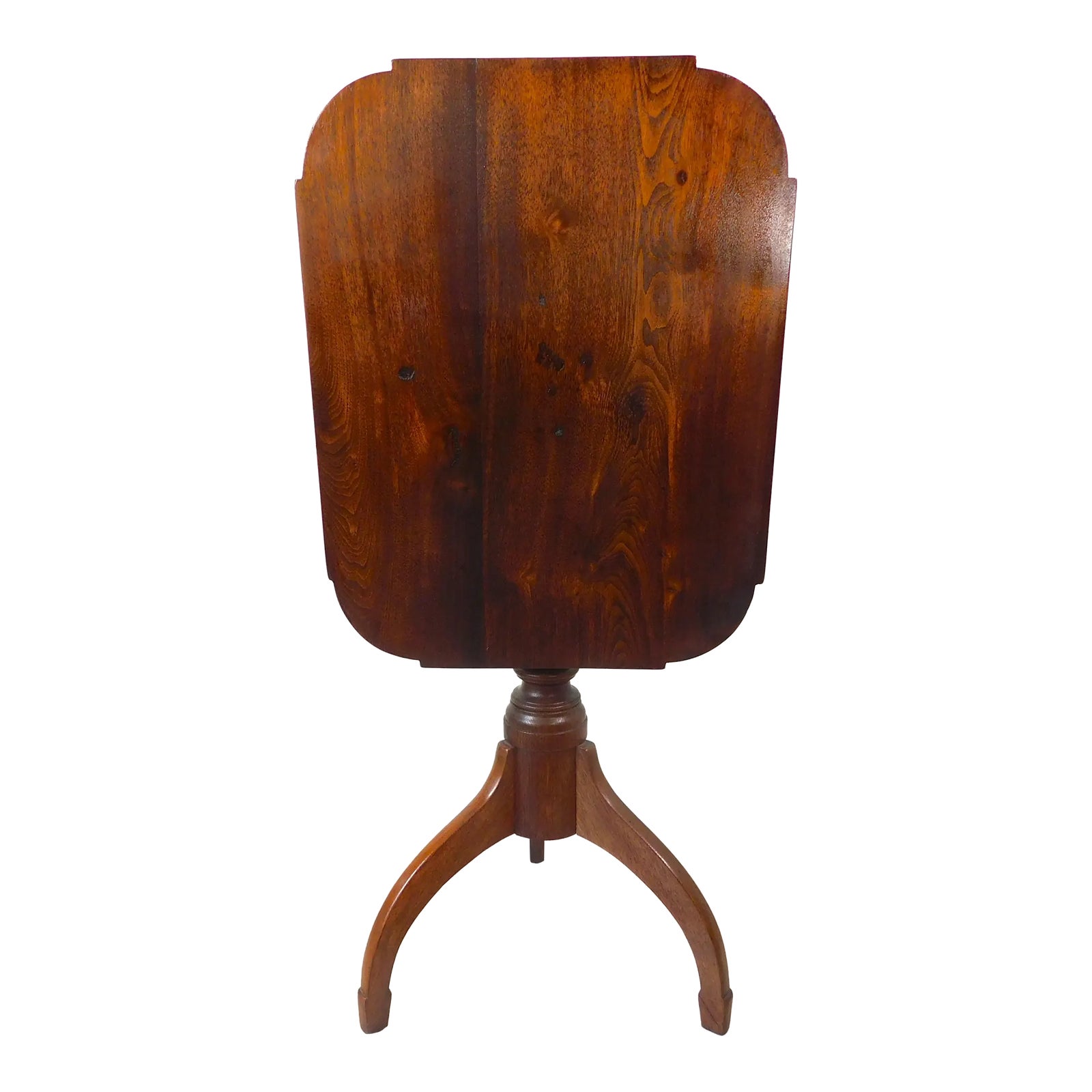 Vintage C1940s Mahogany Wood Tilt Top Table | Chairish