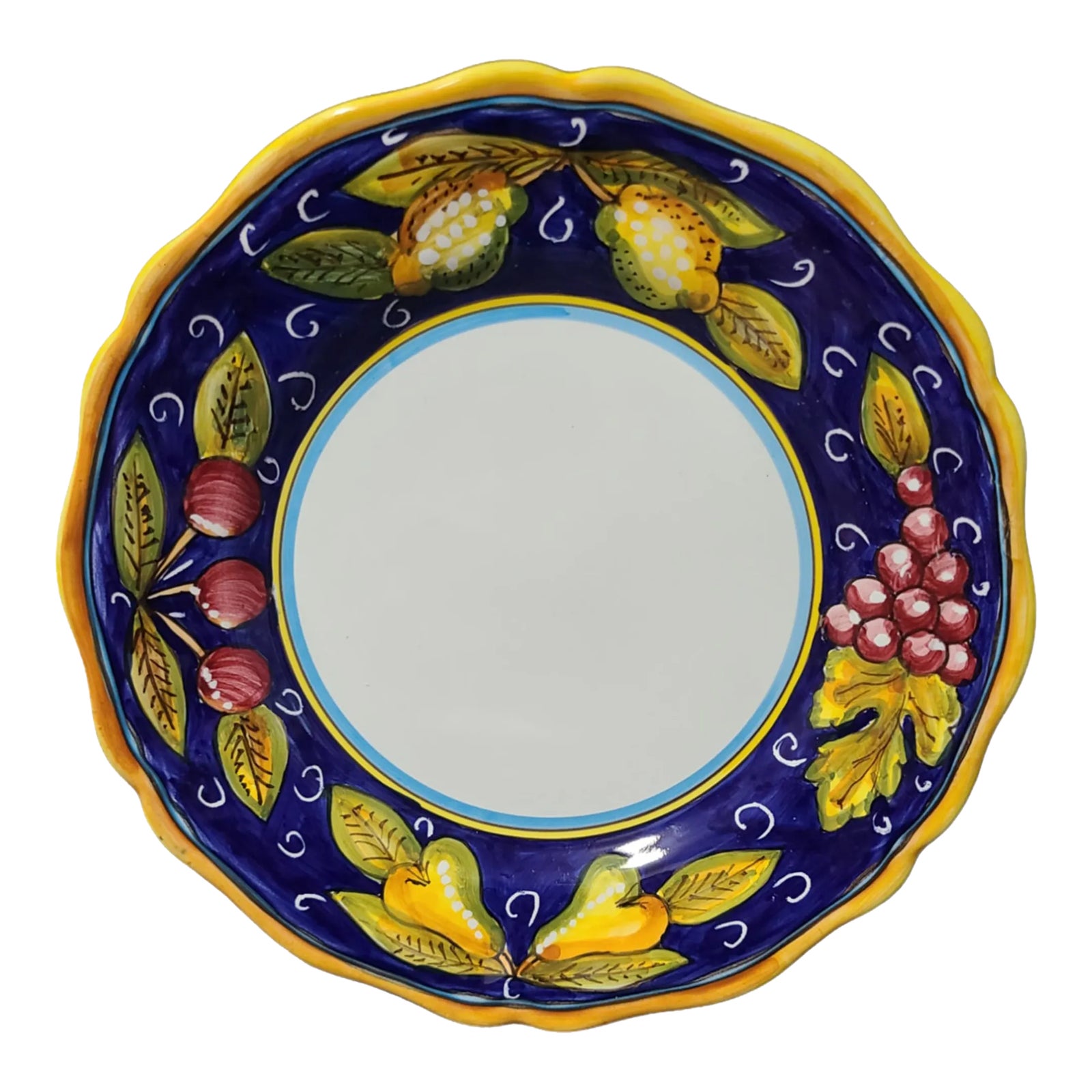 Late 20th Century Vintage Hand Painted Fruit Deruta Italian Platter ...