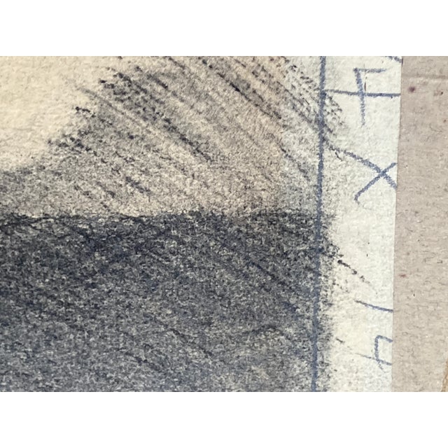 Mid 20th Century Graphite “Girl With Bird" Original Drawing by Judith ...