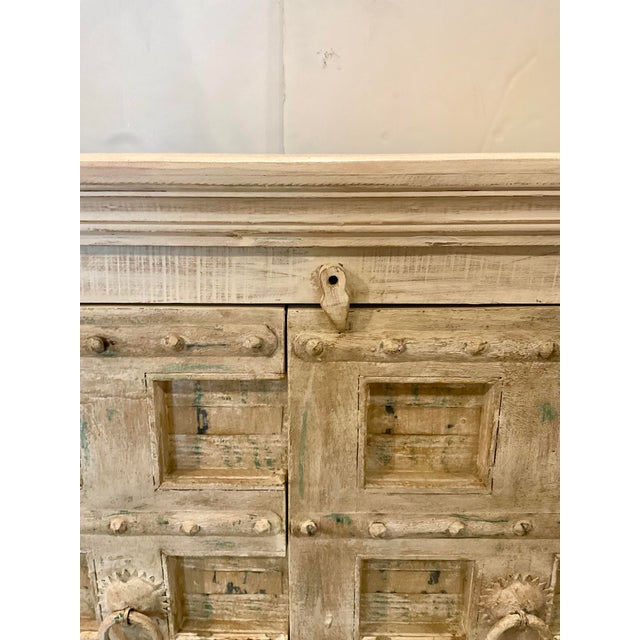Rustic Cream Finished Four Door Sideboard | Chairish