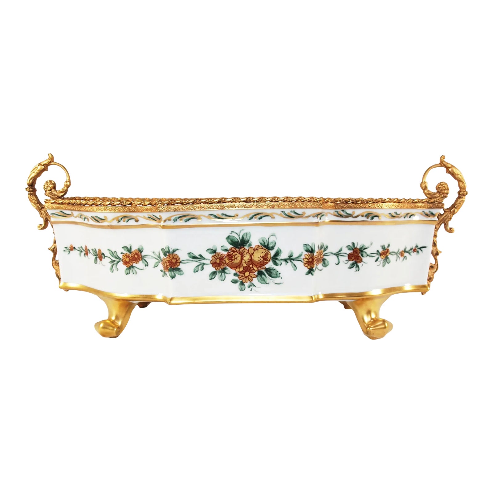 Vintage Hand Painted French Limoges Dish With Gold Dore Accent | Chairish