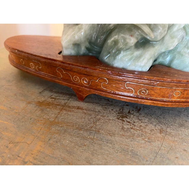 Vintage Chinese Jade Carved Phoenix Bird of Paradise Statue Stand ...