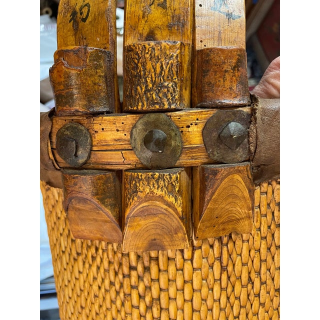 Large Antique Asian Rice Gathering Basket | Chairish