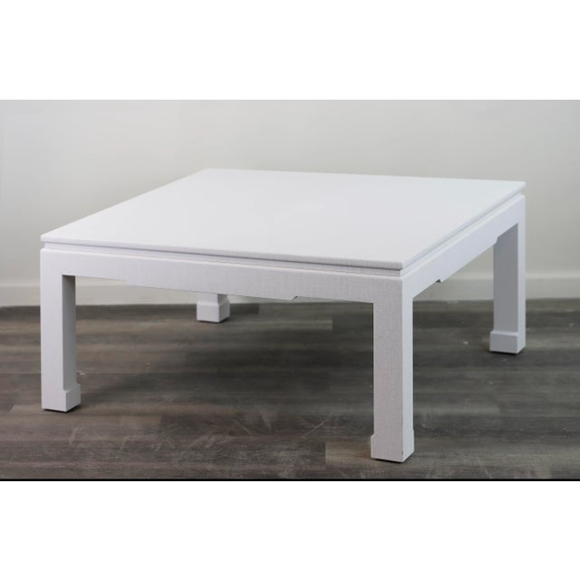 Carl Springer Style White Raffia Coffee Table | Chairish