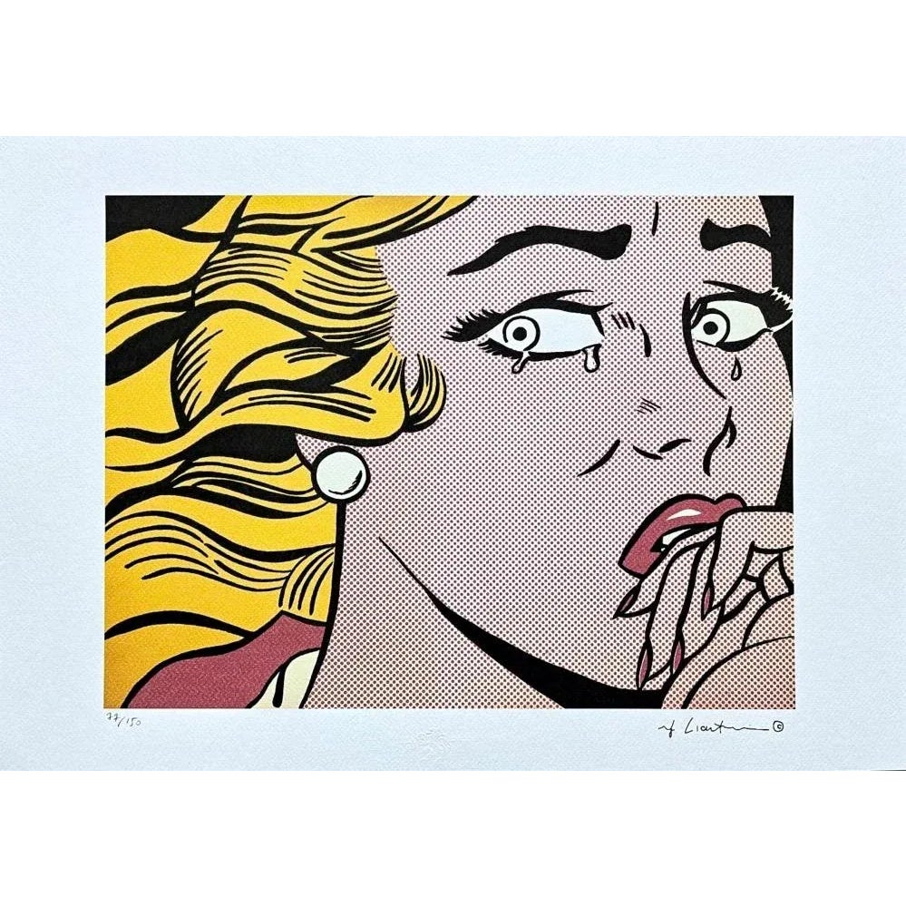 After Roy Lichtenstein, "Crying Girl", 1990s, Silk-Screen | Chairish