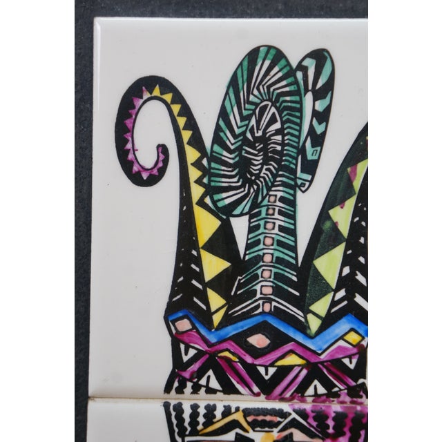2 Julio Cuba South American Tribal Jester Face Masks Tile Art Plaque ...