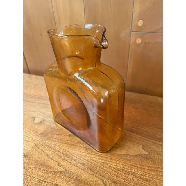 Vintage Yellow Blenko Glass Pitcher | Chairish