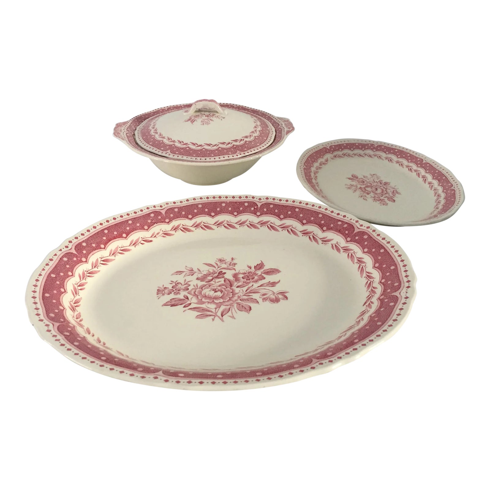 Vintage Avon Pattern Grindley-England Serving Dishes - Set of 3 | Chairish