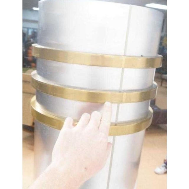 Modernist Art Deco Stainless Steel and Bronze Decorator Columns Plant ...