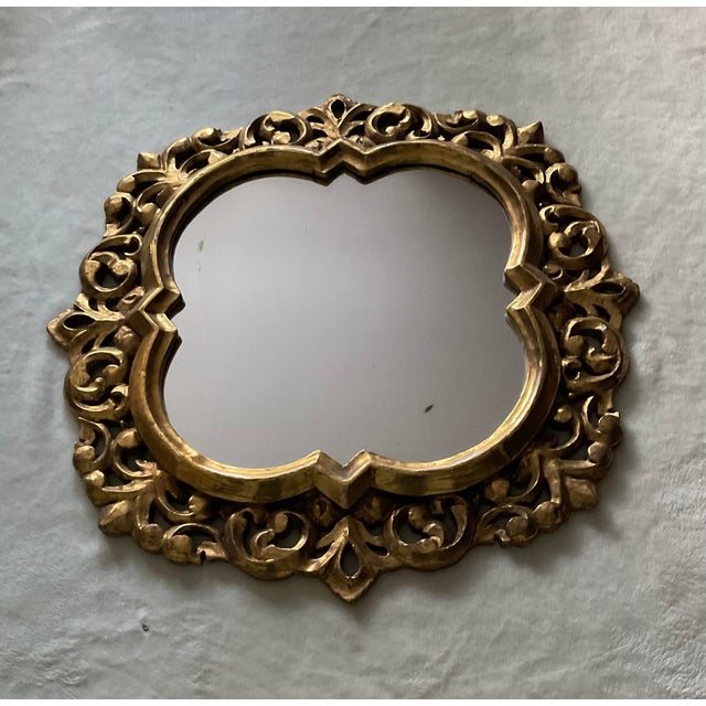 Circa 1920s Vintage Italian Carved Wood Gold Gilt Frame Wall Mirror ...