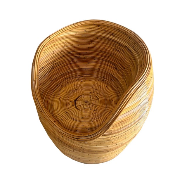 Mid Century Natural Pencil Reed Rattan Tub Chairs- a Pair | Chairish