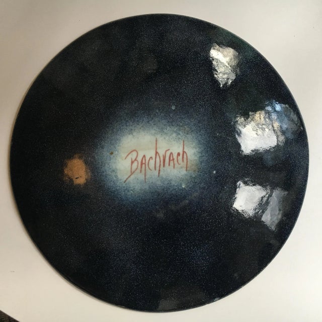 1960s Mid-Century Modern Bachrach Decorative Enamel Plate Dish or Vide ...