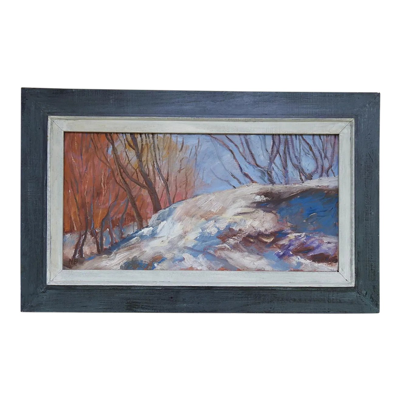 Vintage 1978 Impressionist Winter Landscape Painting | Chairish