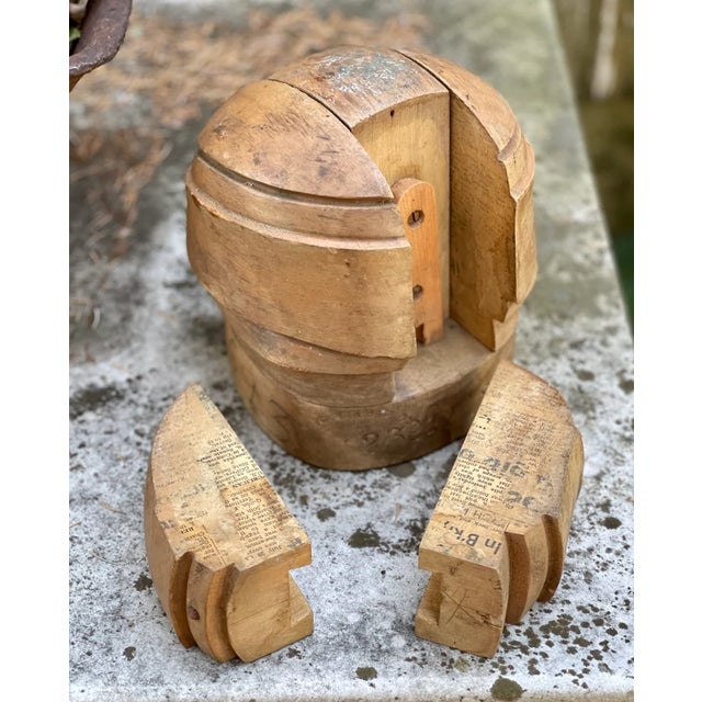 Antique Wood Articulated Millinery Hat Mold | Chairish
