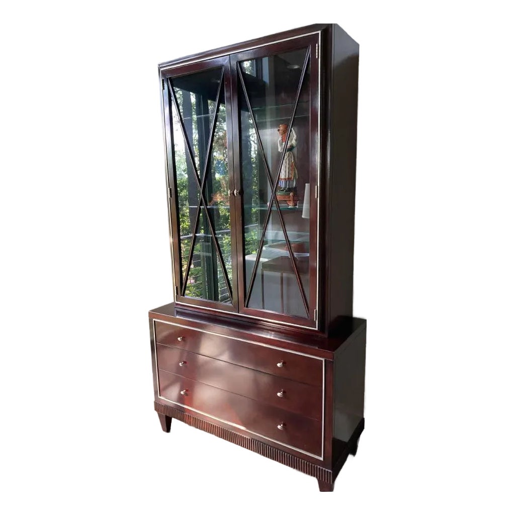 Barbara Barry Collection Glass Front Cabinet | Chairish