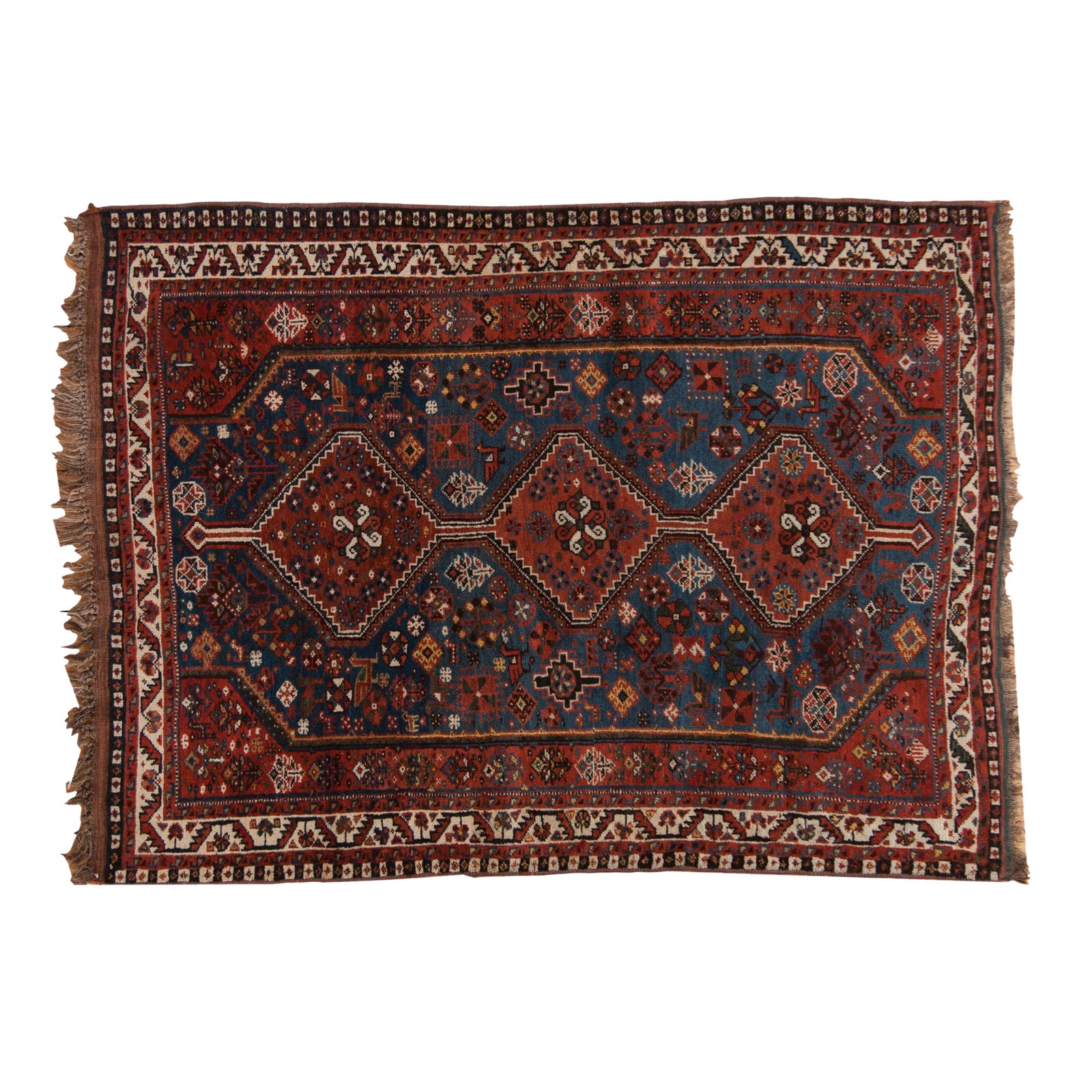 Vintage Afshar Rug - 4'4" X 5'10" | Chairish
