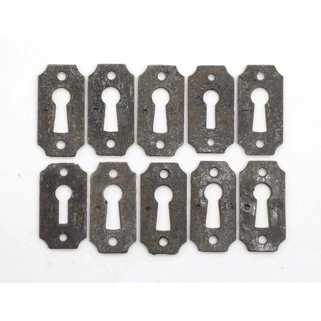 Set of 10 Vintage Arched Corner Black Cast Iron Door Keyhole Covers ...