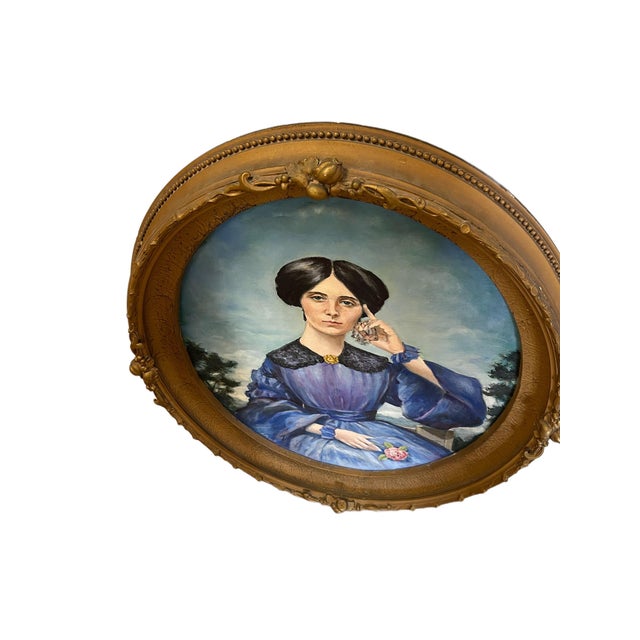 Antique Portrait Painting of Mary Elizabeth Mitchell Williams Oil on ...