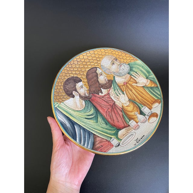 Set of 2 Vincente Tiziano Italian Art Pottery the Last Supper Wall ...