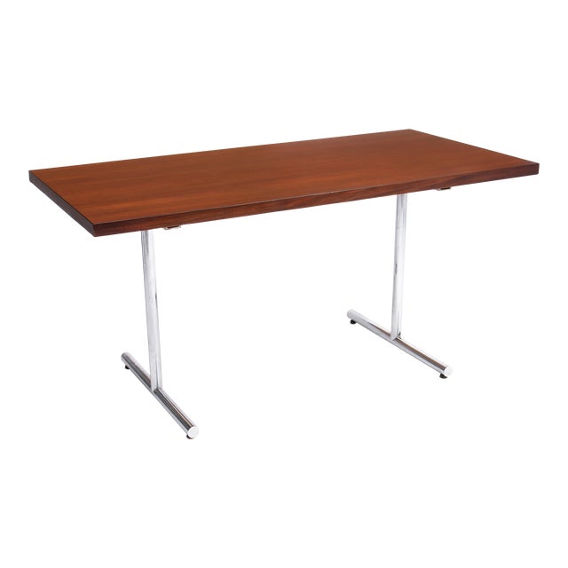 Hans Eichenberg "Omega" Desk Dining Table Stendig Mahogany Chrome ...