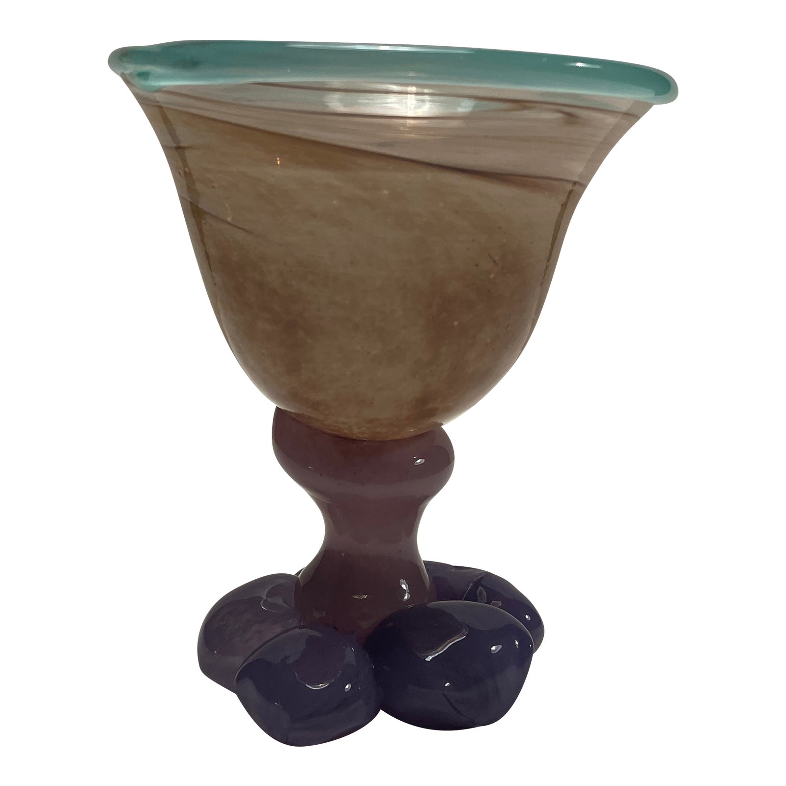 1990s Art Glass Goblet | Chairish