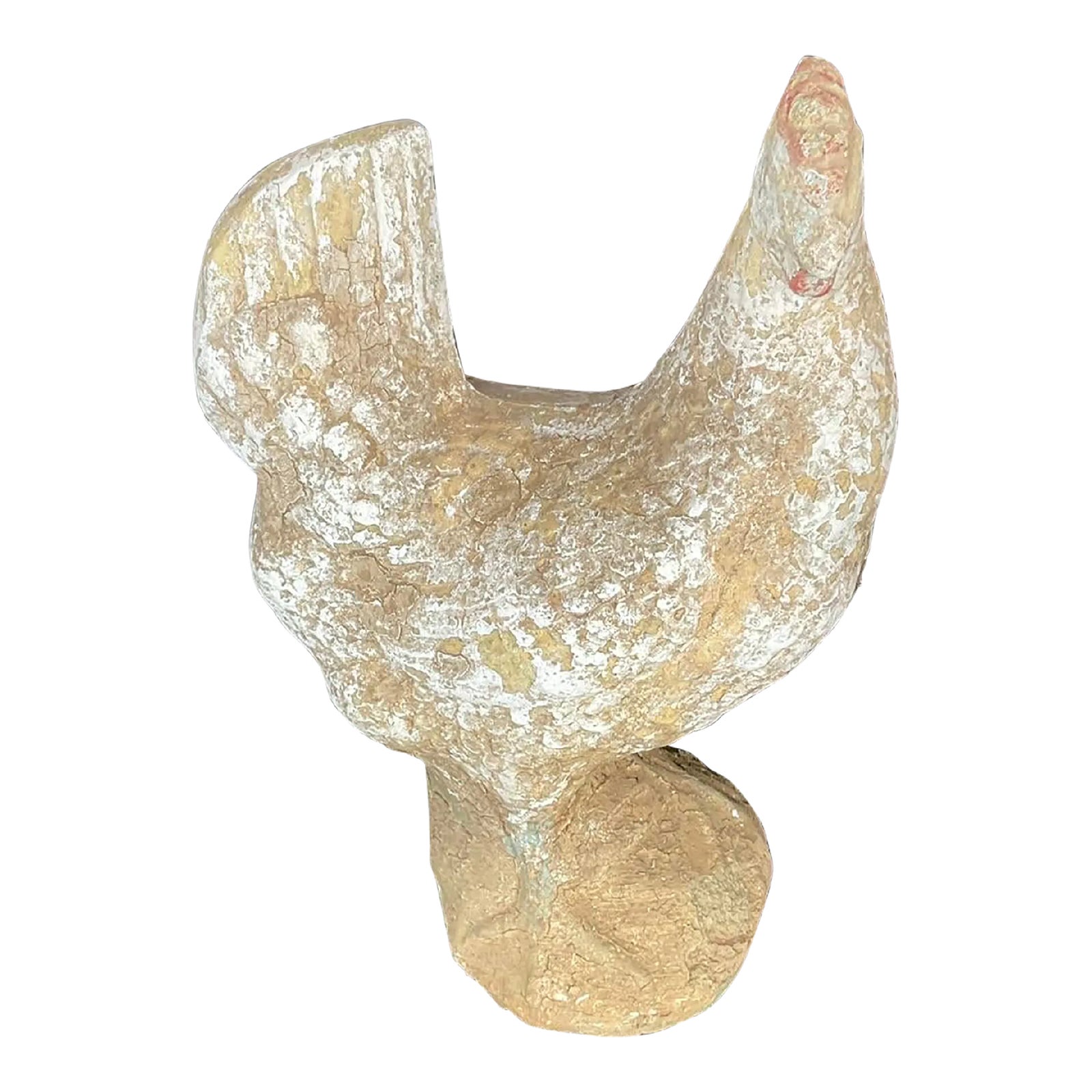 Vintage Concrete Chicken Rooster | Chairish