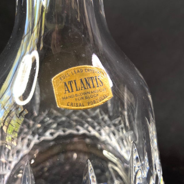 1990s Atlantis Full Lead Crystal Decanter Hand Blown and Cut Diamond ...