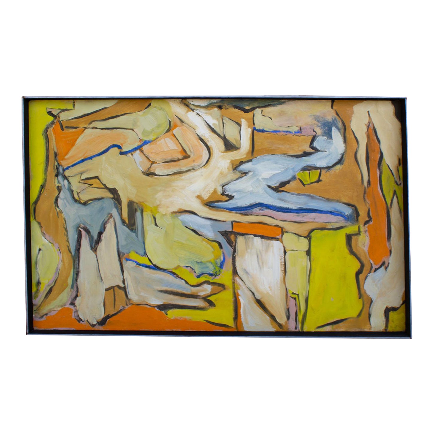 1960s Oil on Canvas Abstract Painting Signed by Artist Steve Redman ...