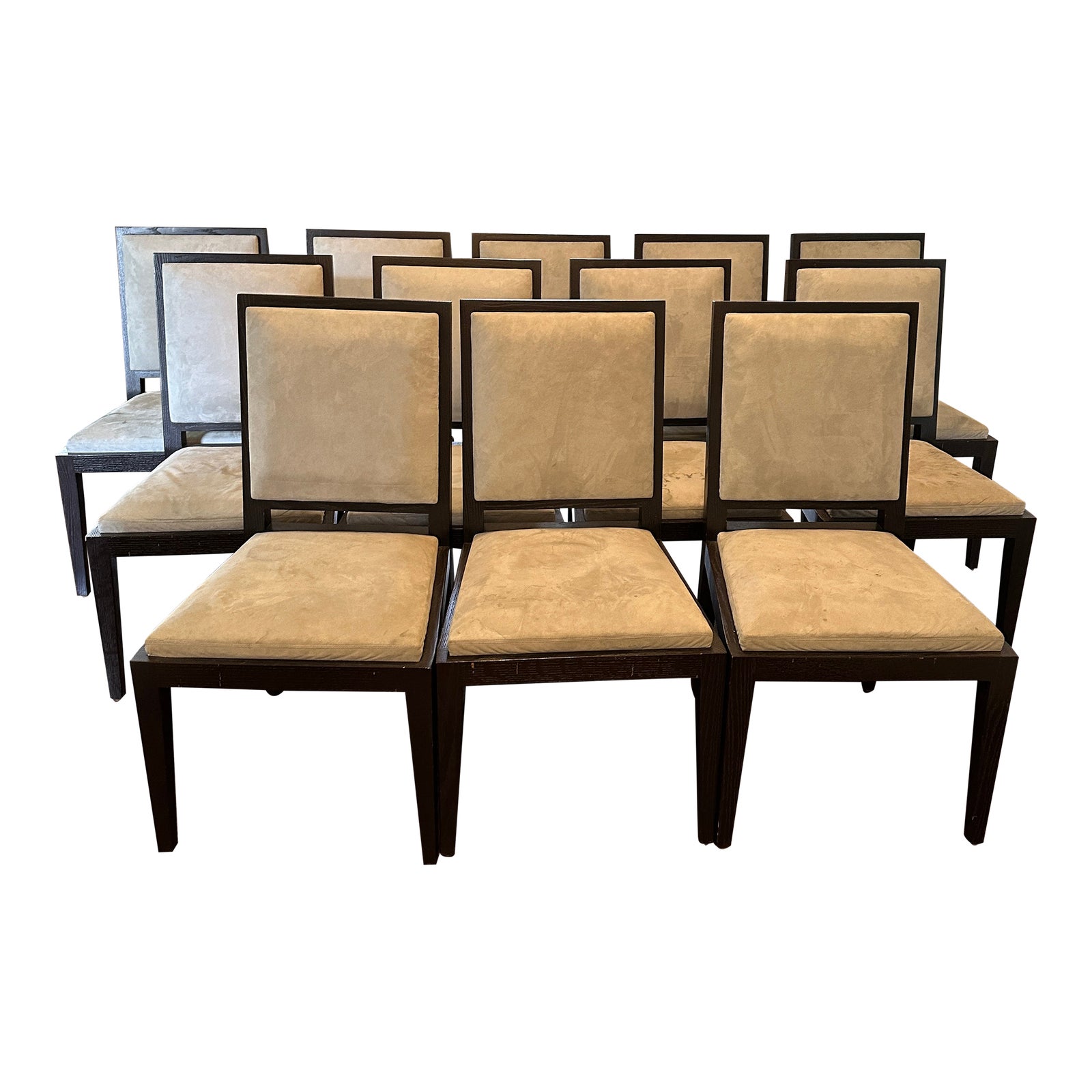 Set of 12 Gérard Wood Framed Dining Chairs | Chairish