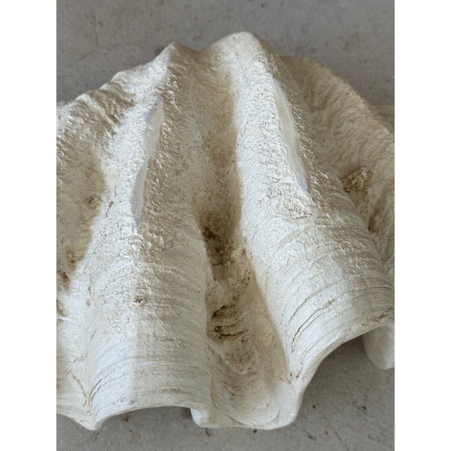 Vintage Coastal Cast Resin Sculptural Clam Shell Decorative Bowl | Chairish