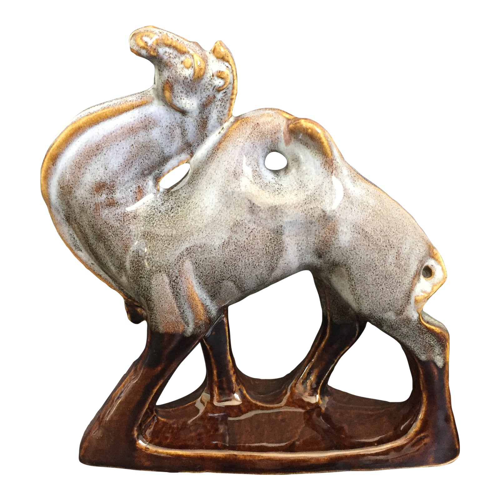 Vintage Studio Pottery Bactrian Mongolian Camel | Chairish