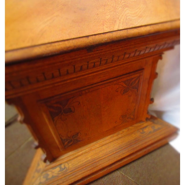 19thc Masonic Triangular Carved Oak Table Altar | Chairish