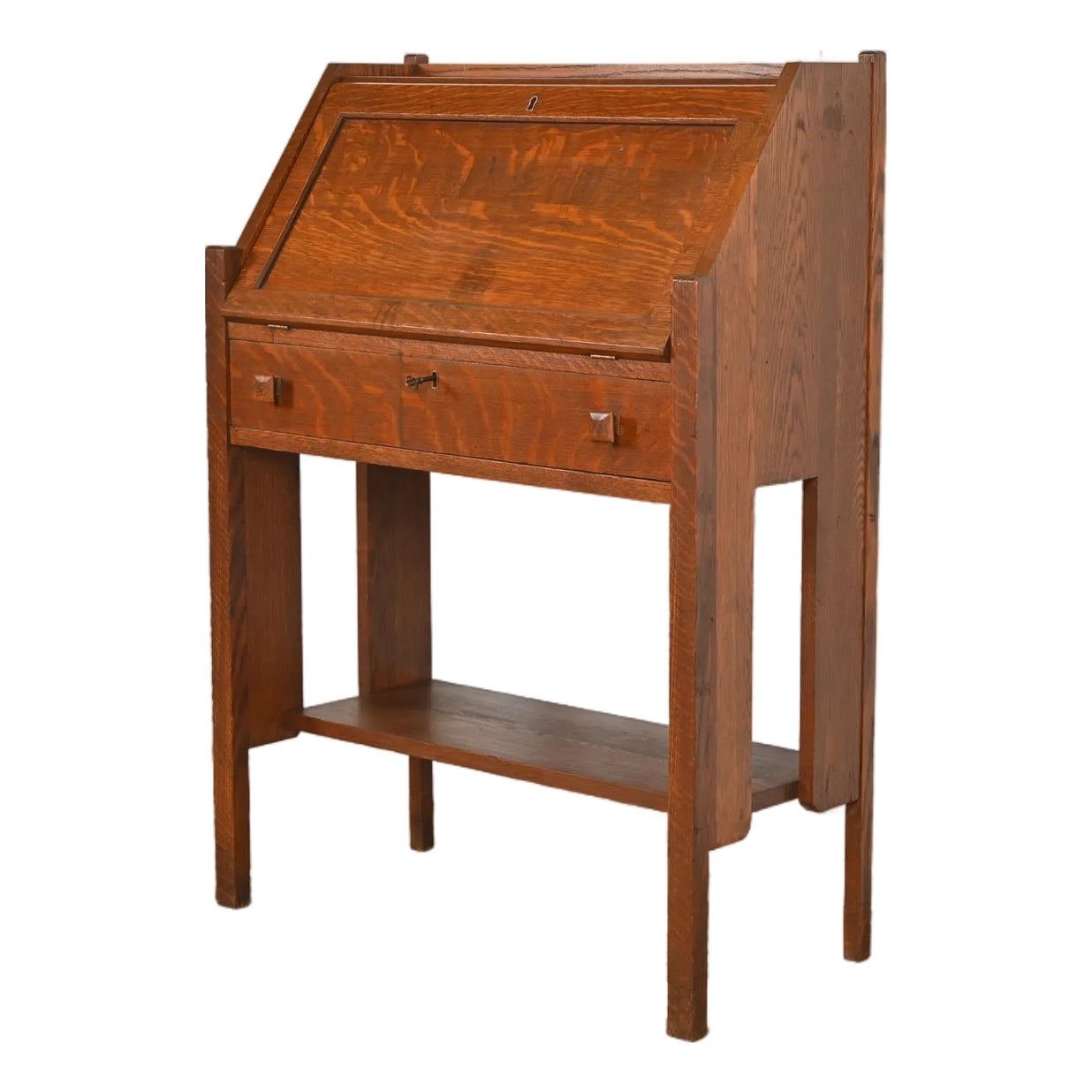 Limbert Style Antique Mission Oak Arts & Crafts Drop Front Secretary ...