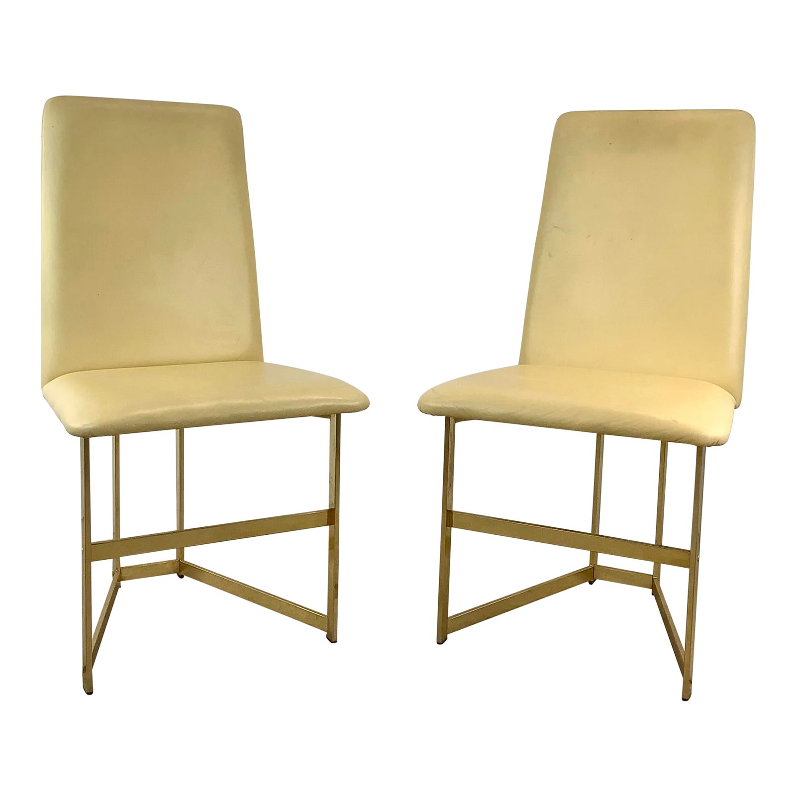 Pair Modern Highback Side Chairs | Chairish