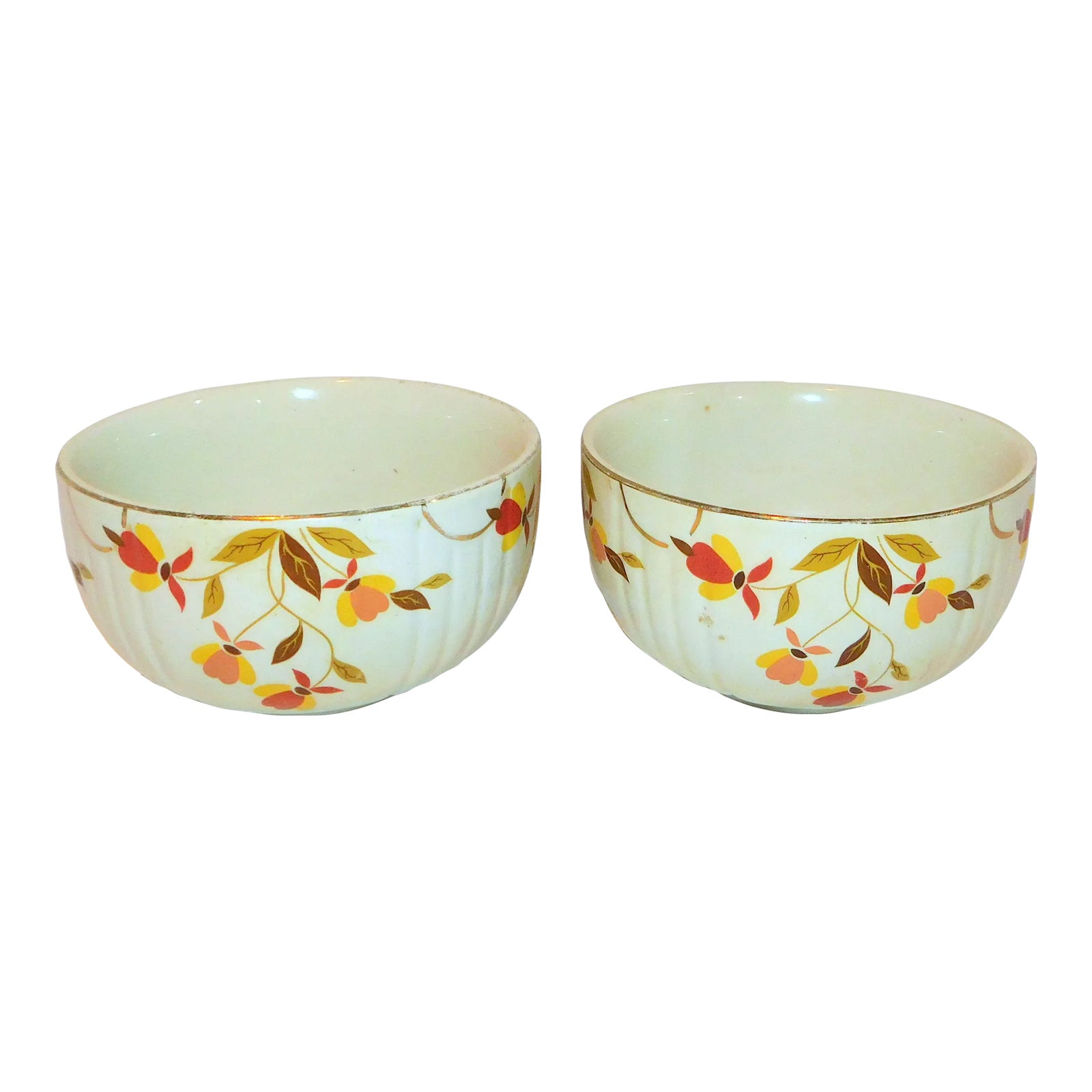 1940s Hall Jewel Tea Autumn Leaves Bowls - a Pair | Chairish
