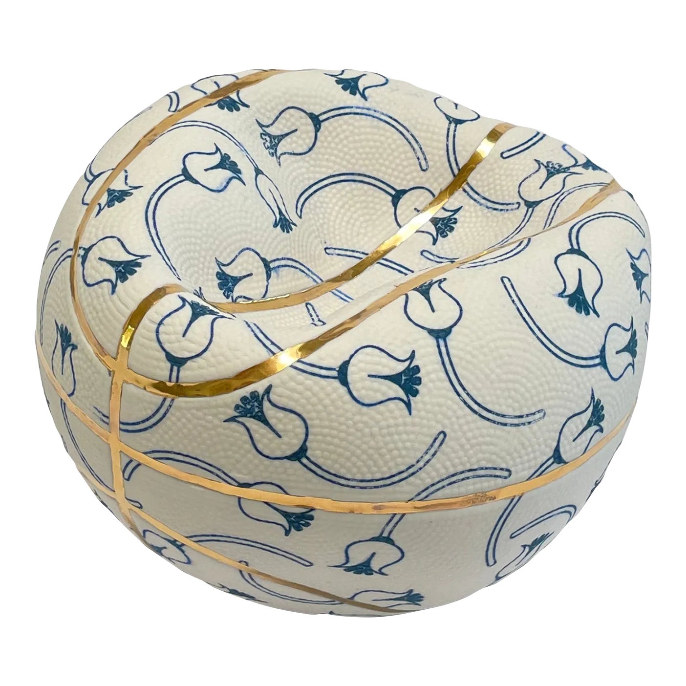 Porcelain Deflated Falling Tulip Basketball with Gold Sculpture by ...