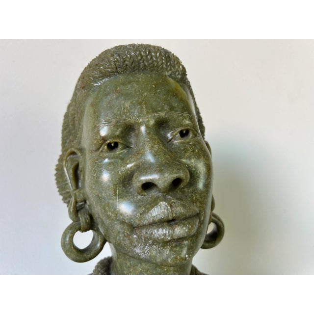 Vintage African Shona Woman Verdite Stone Zimbabwe Sculpture by Cashel ...
