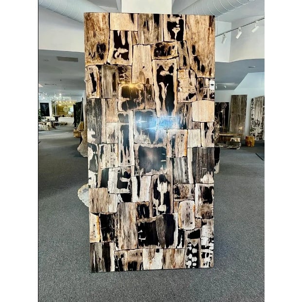 Early 21st Century Fossil Wood Mosaic Table Top Slab | Chairish