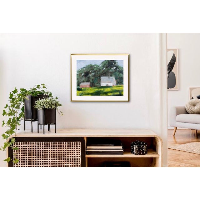 Rush Ranch Barns California Landscape Painting | Chairish