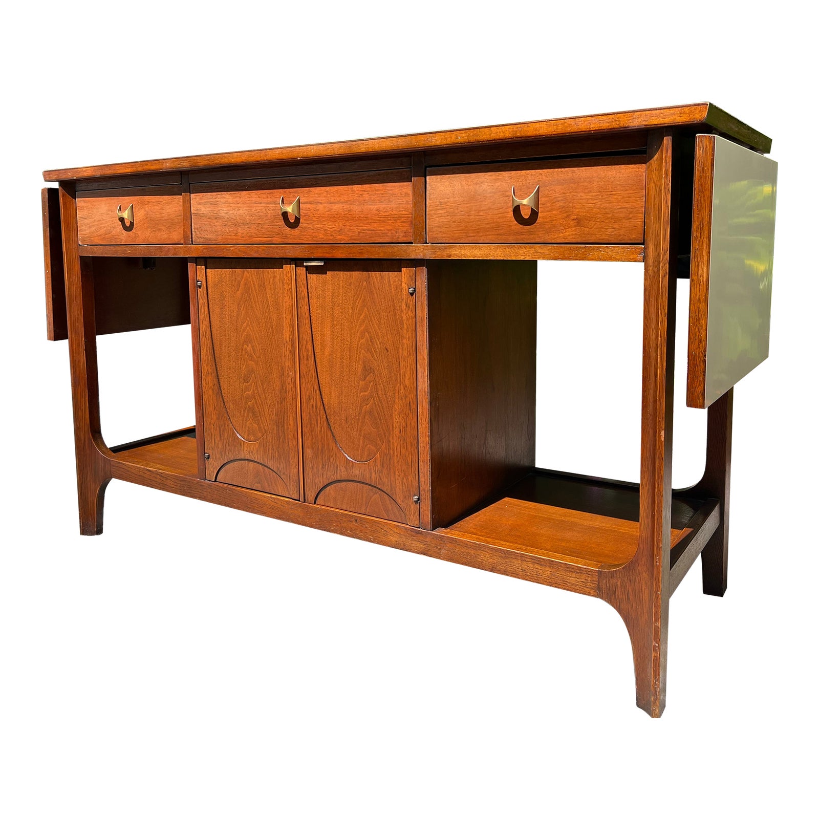 1960s Vintage Mid-Century Modern Broyhill Brasilia Walnut Bar | Chairish