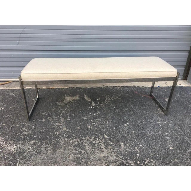 1980s Milo Baughman Style Modern Bench | Chairish