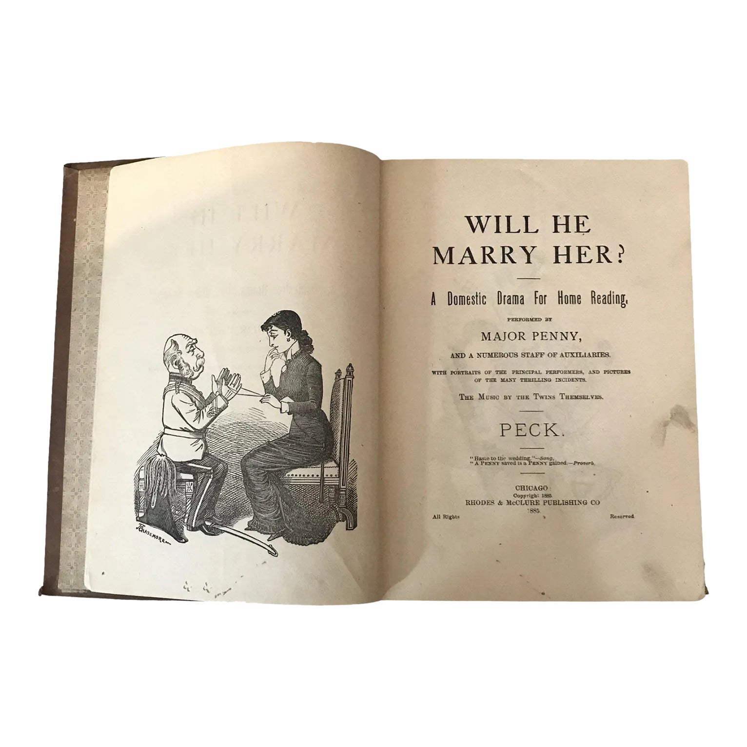 Antique 1885 "Will He Marry Her?" Book | Chairish