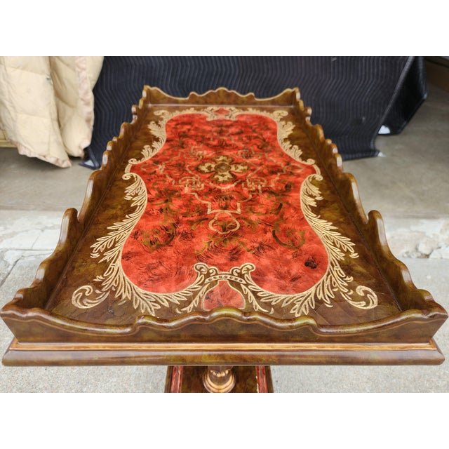 Maitland-Smith Leather Wrapped Side Table | Chairish