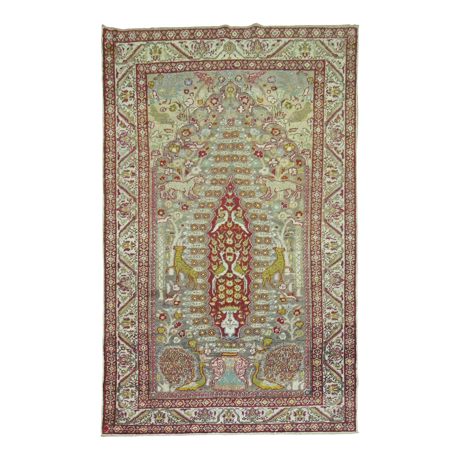 Zabihi Collection Animal Motif Turkish Pictorial Rug | Chairish