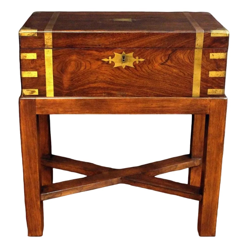 C. 1860 Lap Desk Writing Box on Custom Stand | Chairish