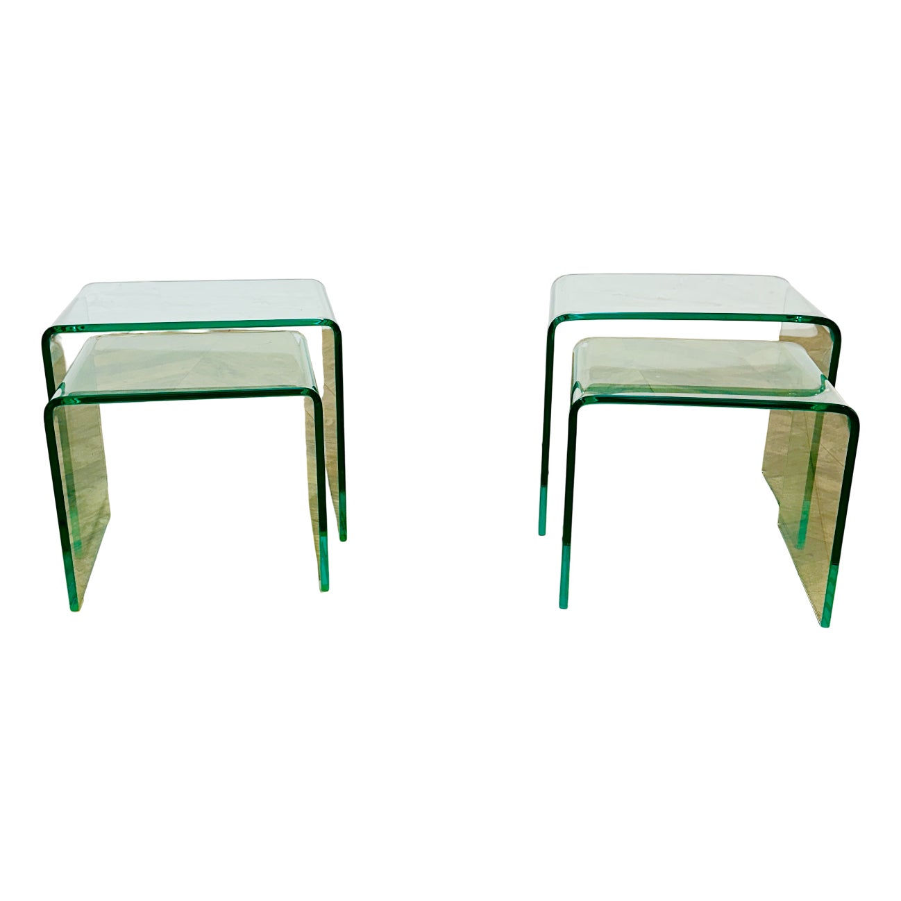 Vintage Italian Glass Waterfall Nesting Tables by Angelo Cortesi for ...